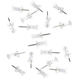100-Pack Push Pins Tacks, Clear Plastic Head, Steel Point,Thumb Tacks for Wall Corkboard Map Calendar Photo -Home Office Craft Projects Heavy Duty Plastic Head Steel Pin (100-Pack)