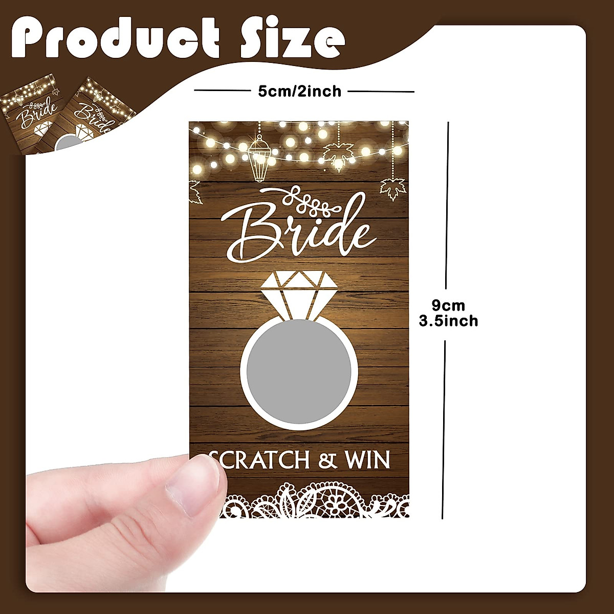 60 Sheets Rustic Bridal Shower Scratch off Game Wedding Games, Bridal Shower Scratch off Cards, Scratch off Winner Tickets Lottery Raffle Tickets Wedding Shower Ideas for Guest Party Favors Prize Gift