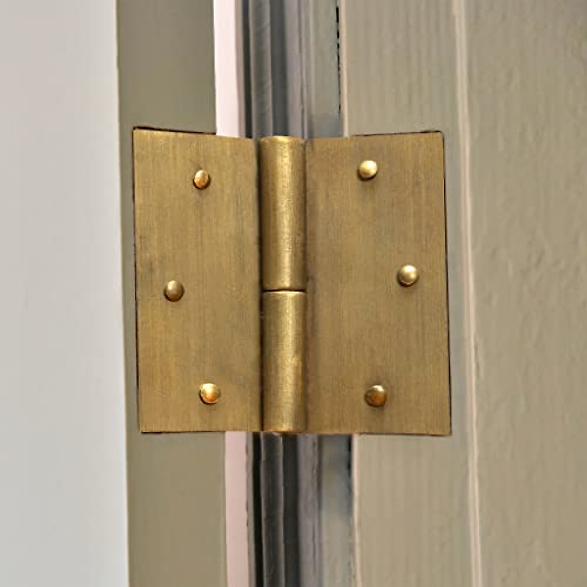 Hardware Philosophy Rounded Corner Brass Hinge 1.77 Inches - Set of 2 - Architectural, Interior Design, Doors, Furniture Cabinet Customization Hardware