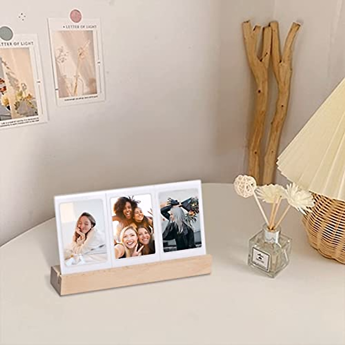 wogozan Instax Mini Picture Frame,Polaroid Frame For Fujifilm instax Mini 12/11/9/8/EVO Instant Camera and Polaroid 3" Film Photo, Can Be Used As Night Light Place 3 Photos