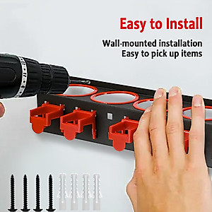 HMRCYTE Wall Mounted Spray Bottle Holder, 2 Pack Spray Can Holder, Spray Bottle Storage Rack, Garage Bottle Organizer with Car Cleaning Brush Kit, Aerosol Can Organizer for Garage Car Beauty Accessory