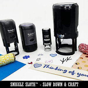 Postage Stamp Border Self-Inking Rubber Stamp for Stamping Ink Stamper Crafting Planners - 3/4 Inch Small - Fuchsia Ink