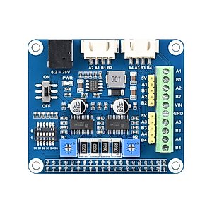 Waveshare HRB8825 Stepper Motor HAT Compatible with Raspberry Pi Drives Two Stepper Motors Up to 1/32 Microstepping