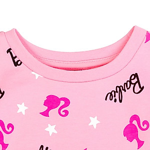 Barbie Little Girls French Terry Pullover Sweatshirt Pink 6-6X