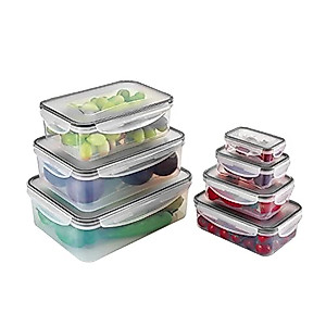 Bellaware Airtight Food Storage Containers with Locking Lids, Plastic, Set of 7, Black