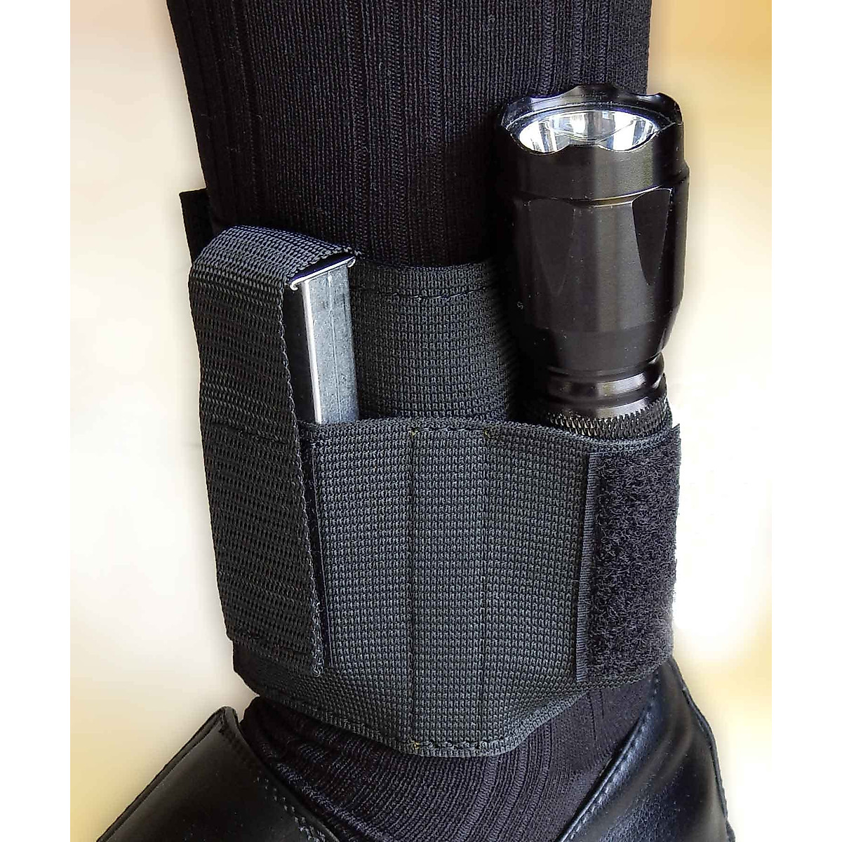 Ankle Holster Magazine Carrier for Concealed Carry | Ankle Carrier for Gun Magazines, Pocket Knife, Flashlight, Multi-Tool | Leg Carry Pistol Magazine Pouch | ActiveProGear