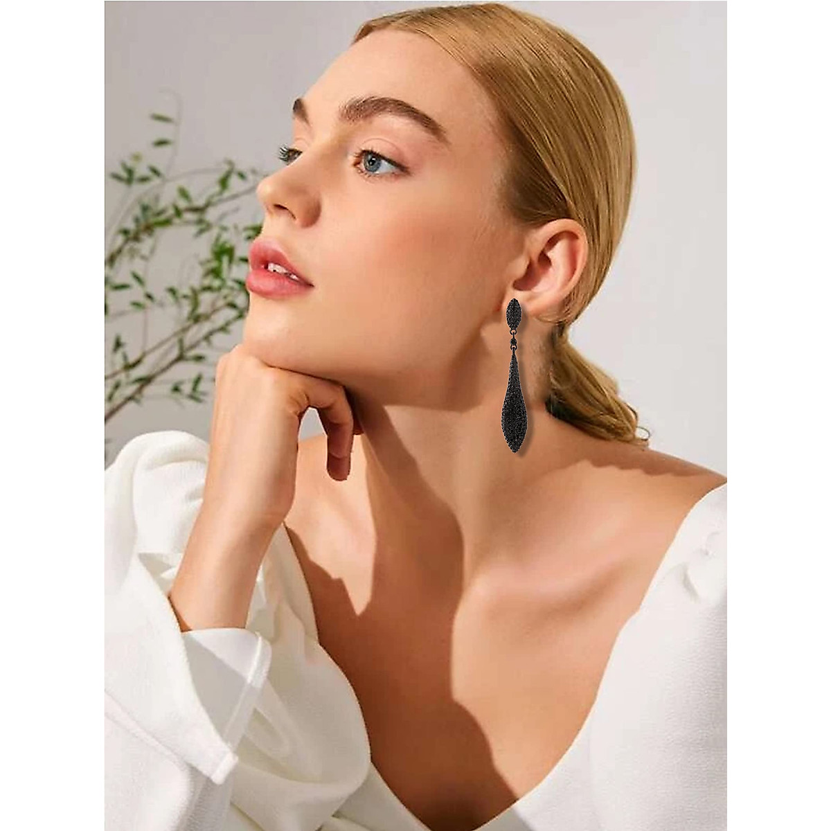 Black Prom Earrings for Women Chandelier Crystal Dangle Earrings for Women formal Earrings for Women Evening Wear Evening Jewelry for Women Formal