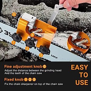 AMESEDAK Chainsaw Sharpener Kit, Chainsaw Chain Sharpening Jig,Suitable for All Kinds of Chain Saws and Electric Saws, for Lumberjack,Garden Worker