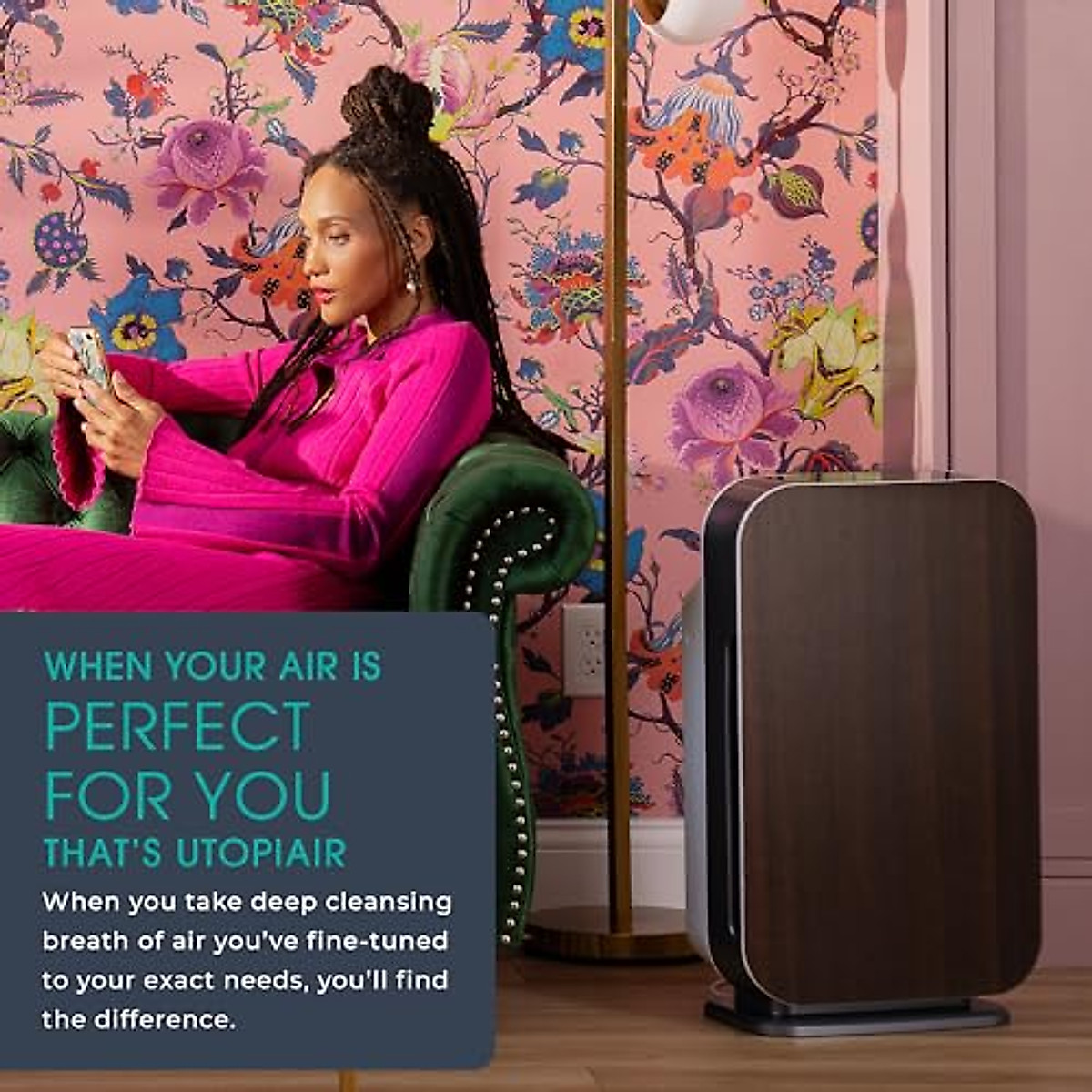 Alen Air Purifier BreatheSmart 75i HEPA w/ Pure Filter for Rooms up to 2600 Sq. Ft. - Perfect for Living Room & Kitchen - Captures Allergens & Dust