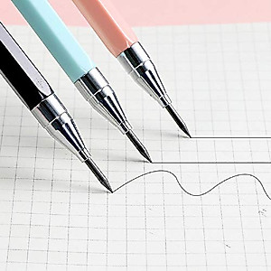 3pcs 2.0 mm Mechanical Pencil with 18pcs Black Lead Refills, Cute Kawaii Pencils for Draft Drawing Writing Crafting Art Sketching Student Gift Office School Supplies Korean Stationery, Random Color