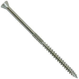 #9 x 4 Silver Star Stainless Steel Trim Head Screw Torx/Star Drive Head - Stainless Steel Trim Head Wood Screws - (1 Pound - 65 Approx. Screw Count)