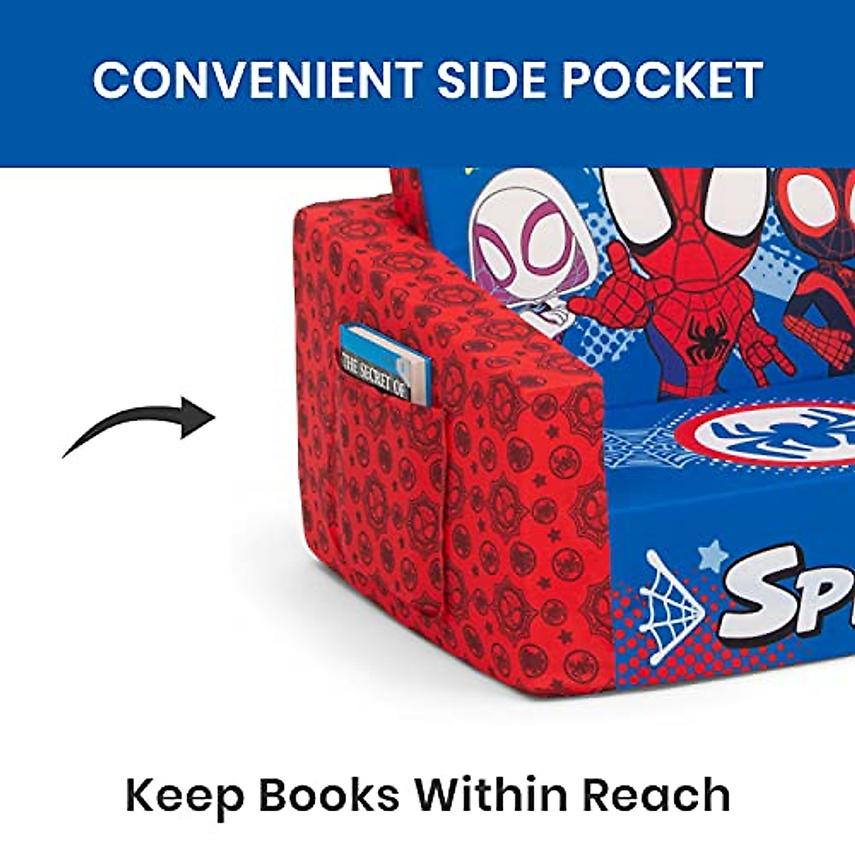 Marvel Spidey Kids Flip-Out Chair & Lounger - 2-in-1 Fun