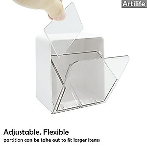 Artilife Bathroom Qtip Holder Canisters for Cotton Swabs, Cotton Balls, Cotton Rounds, Vanity Countertop Storage Organizer Container (1 Pack)