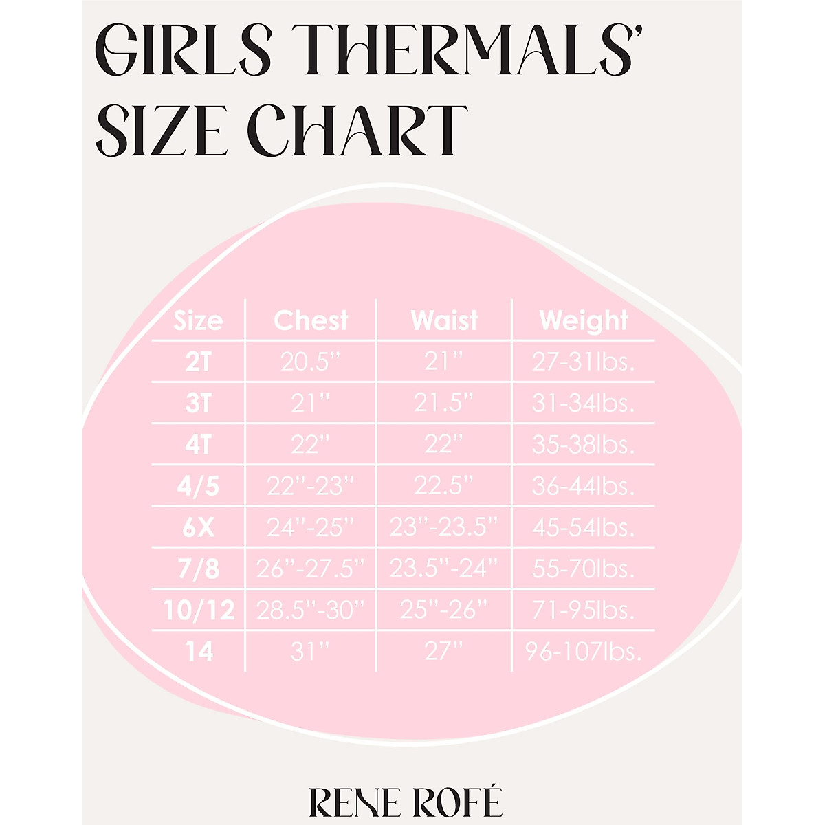 Rene Rofe Girls' Thermal Underwear Set - 2 Piece Waffle Knit Top and Long Johns (2T-16), Size 7-8, Lavender