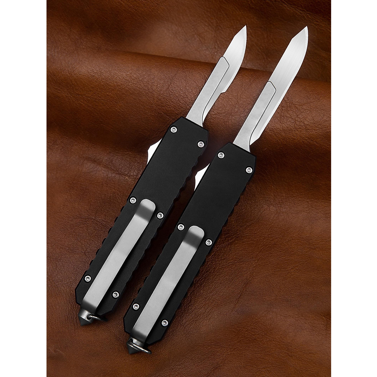 Tenchilon TQ38 Aluminium Alloy Scalpel Pocket Knife with Clip, Small EDC Telescopic Retractable Box Cutter 20pcs Carbon Steel Blades Box Cutter, Precision Craft DIY Knife for Office Home Arts