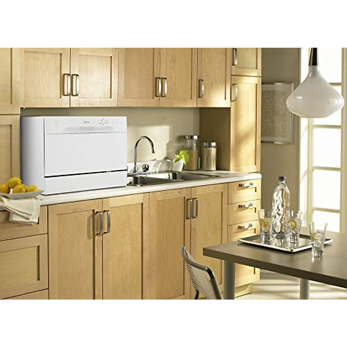 Danby DDW621WDB Countertop Dishwasher with 6 Place Settings, 6 Wash Cycles and Silverware Basket, Energy Star-Rated with Low Water Consumption and Quiet Operation