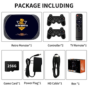 Retro Game Console with Built in 48000+ Games, 4K UHD Video Game Console for TV, Emulator Console Support 70+ Emulators, Game System with Wireless Controller, S905X4 Chip, 2.4G+5G WIFI, Gift for Men