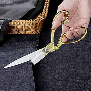 SUNLAND Professional Stainless Steel Heavy Duty Tailor Scissors (11 inch, Gold)