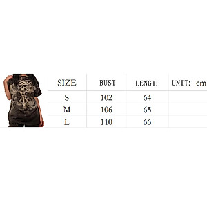 Women Y2K Halloween Short Sleeve T Shirt Vintage Crew Neck Punk Gothic Skull Graphic Harajuku Tee Outing (Red, L)