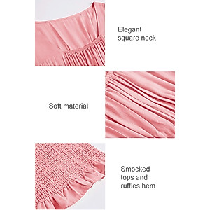 CNJFJ Women's Elegant Long Sleeve Square Neck Shirt Sexy Frill Smock Crop Top Blouses