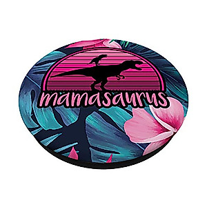 Mamasaurus Floral - 1 Kid Retro Funny Gift For Mother Case PopSockets Grip and Stand for Phones and Tablets