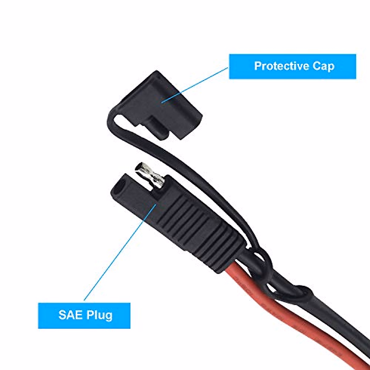COMeap Solar Panel Plug to SAE Adapter 10AWG Cable with SAE Polarity Reverse Adapter for RV Solar Panel Battery 2ft(62cm)