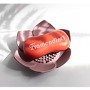 Framendino, 4 Pack Lotus Flowers Soap Dish Silicon Flexible Non-Slip Floral Soap Trays with Drain for Bathroom Shower