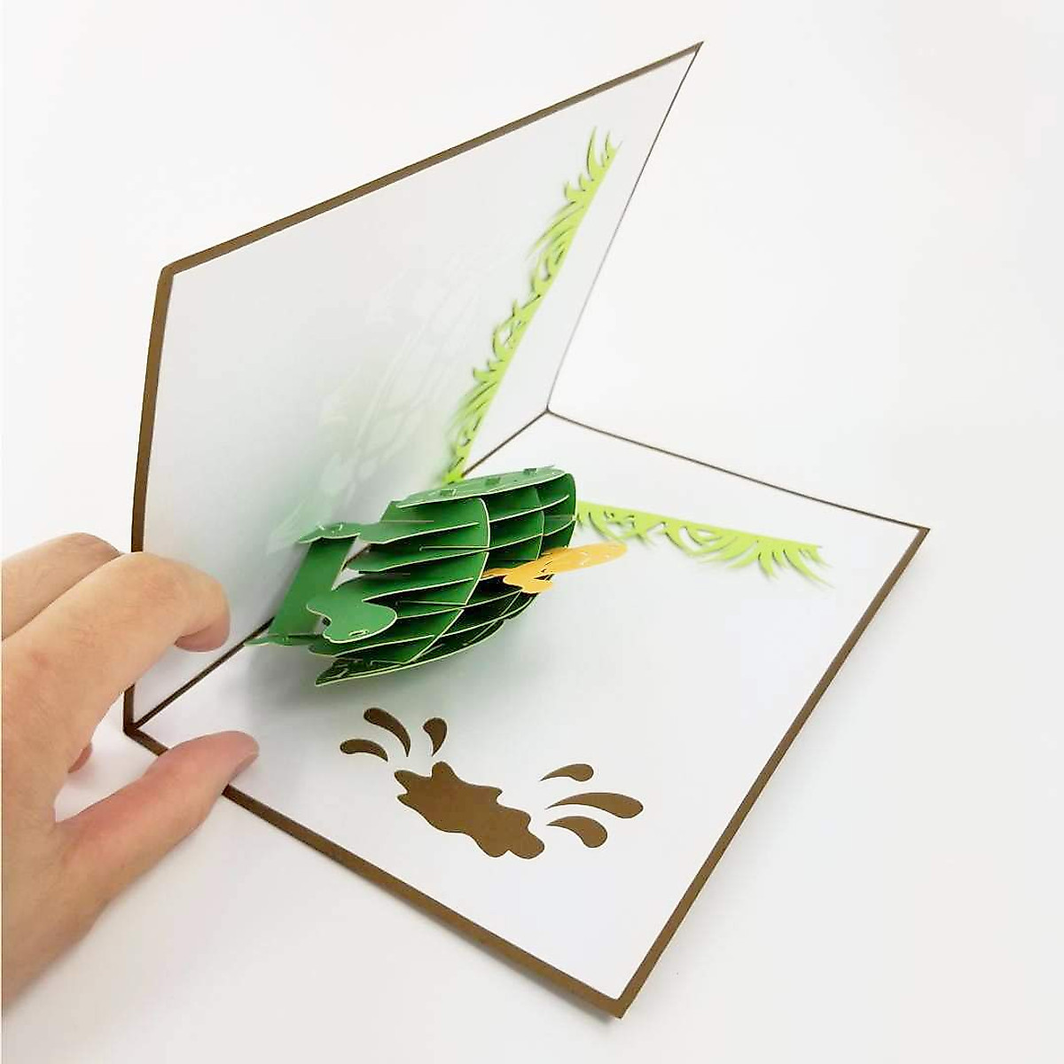 POP CARD EXPRESS Turtle Theme 3D Pop Up Greeting Card - Mother's Day Card, Thank You Mom Card, Father's Day Card, Thank You Dad Card (Turtles Pop Up Card)