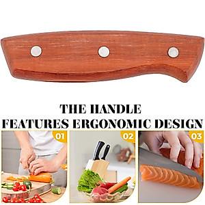 UPKOCH Replacement Wooden Knife Handle for Kitchen, Ergonomic Design with Holes, Anti-Slip Red Pear Wood Knife Handle Accessory for Easy Repair and Upgrade of Your Knives