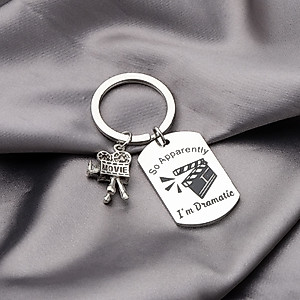 TIIMG Funny Actor Actress Acting Keychain Theater Gift Movie Director Keychain Filmmaker Actor Gifts (So Apparently)