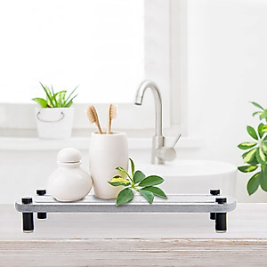 LOGAJ Instant Dry Sink Organizer Diatomaceous Earth Water Absorbing Stone Tray For Sink Fast Drying Stone Sink Caddy Bathroom Sink Caddy Drying Stone For Kitchen Counter Water Absorbent Stone For Sink