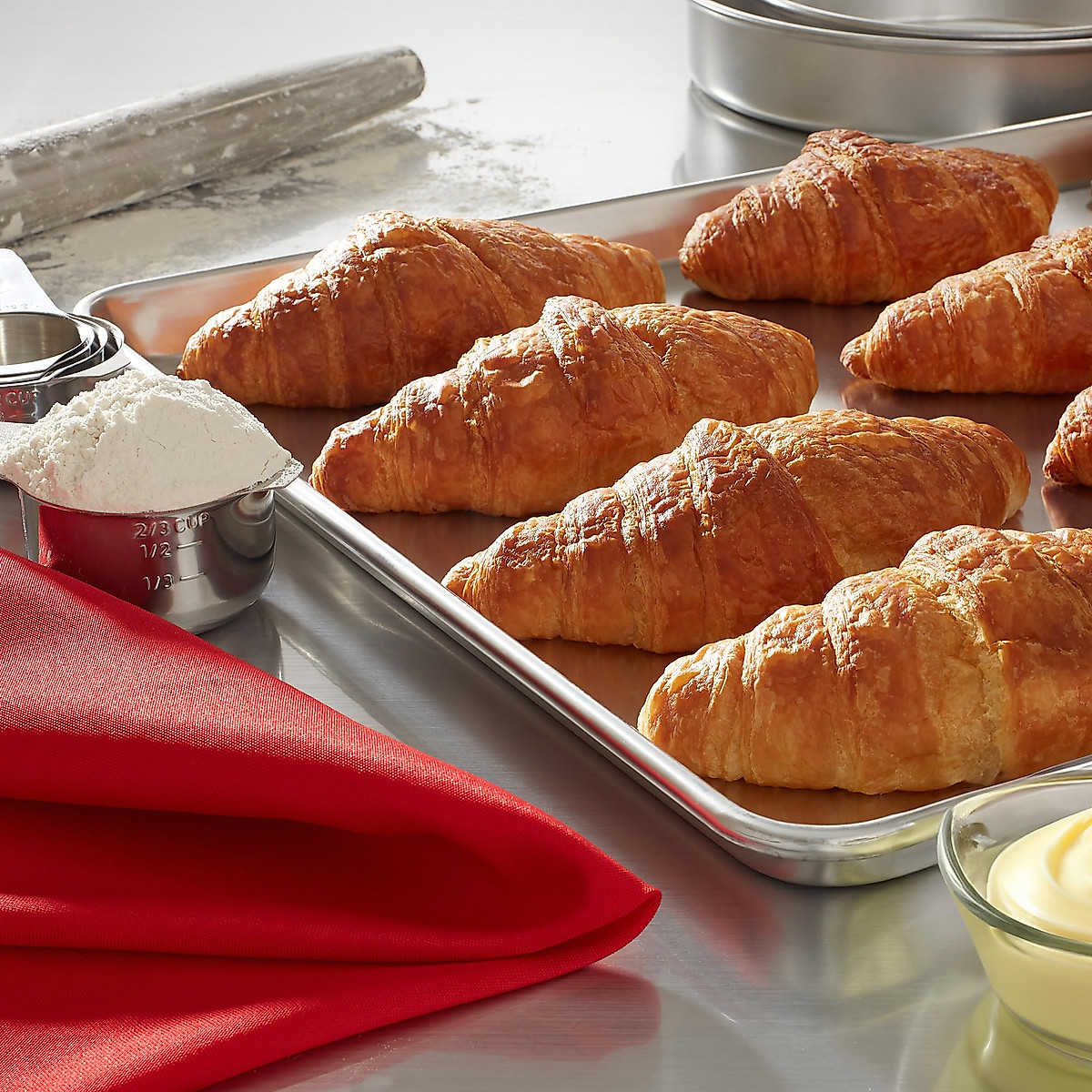 Last Confection 18" x 26" Commercial Grade Baking Sheet Pans, 4 Pack - Aluminum Full-Size Rimmed Cookie Sheet Trays