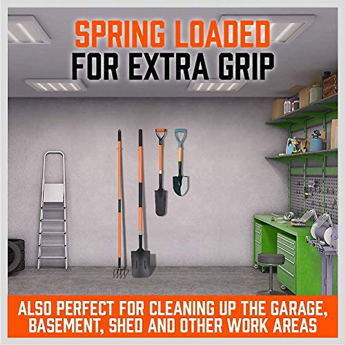 HORUSDY 10 Pack Spring Grip Mop and Broom Holder for Shovel, Rake, Broom, Mop Holder, Etc.