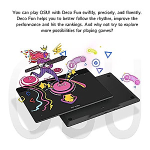 XPPen Deco Fun L Graphic Drawing Tablets 10x6 Inches Digital Drawing Pad Art Tablet with 8192 Levels of Pressure Battery-Free Stylus for Digital Drawing, Animation, Online Teaching(Black)