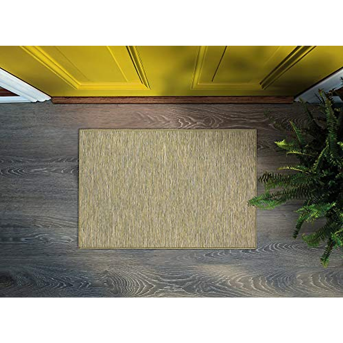 Ottomanson Machine Washable Tonal Design Jute Back 2x3 Reversible Indoor/Outdoor Area Rug for Patio, Living Room, Bedroom, Office, Dining Room, 2' x 3', Green