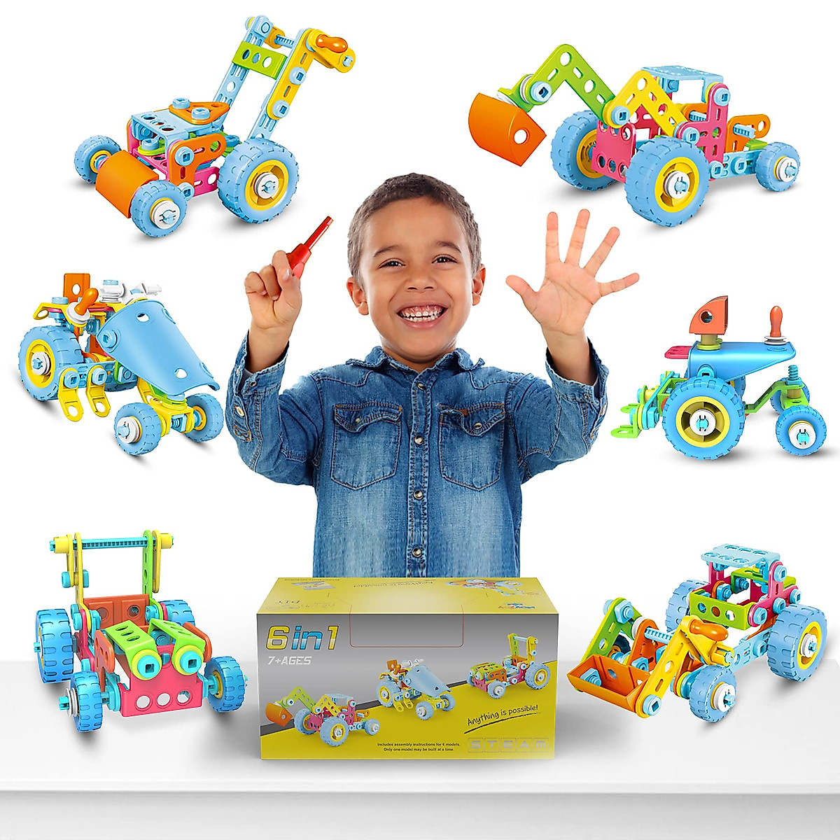 STEM Toys, Building Toys for Boys Age 7 8 9 10, 6IN1 Kids Building Kit, Educational Toys, Build and Play, Perfect for a Birthday Gift for Your Kid, Nephew, or Grandson