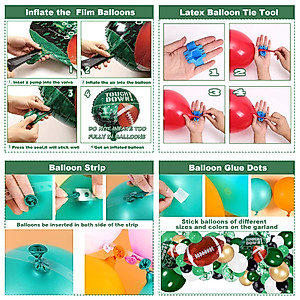 Football Party Balloon Arch Garland Kit, 106 Pcs Football Mylar Foil Latex Balloons for Kids Teenagers Sport Theme Birthday Party Decors, Football Theme Super Sunday Touchdown Party Decors Supplies