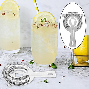 Tifanso Cocktail Strainer Bar Tools -2PCS Bar Strainer with High Density Spring, Stainless Steel Drink Sieve Strainer, Filtering Cocktail Bar Accessories for Home Bar and Professional Bartenders
