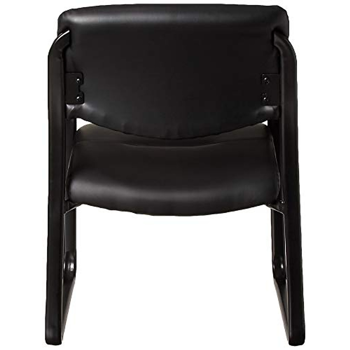 Boss Office Products Leather Sled Base Side Guest Chair, Black