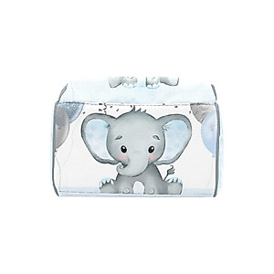 Cute Balloon Elephant Blue Diaper Bags Backpack with Name Personalized Baby Bag Nursing Nappy Bag Gifts
