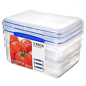 Sistema Klip It Collection Rectangle Food Storage Containers 67 ounce/ 8.4 Cup each, Set of 3
