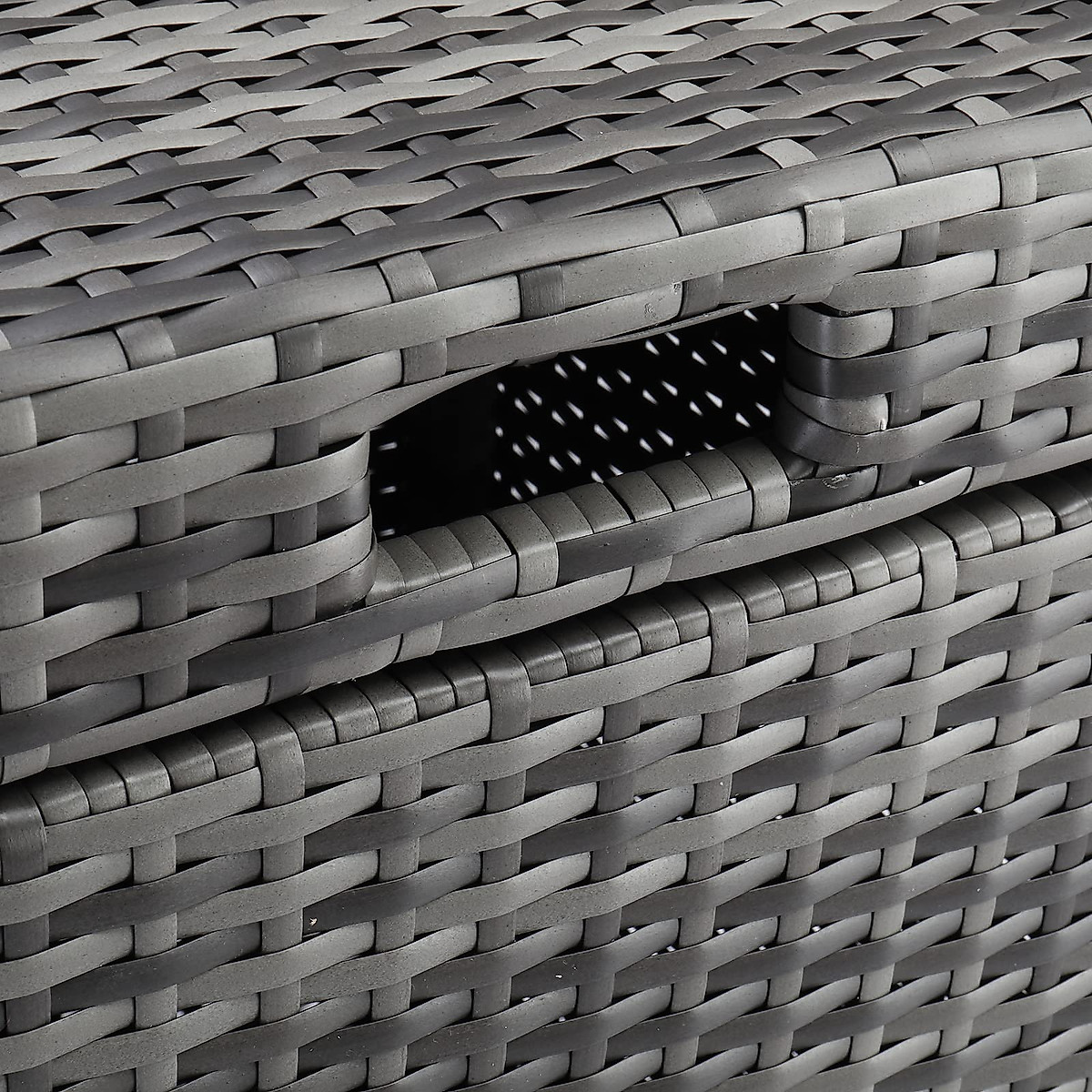 Maotifeys 24 Gallon Rattan Trash Can Outdoor Wicker Trash Bin with Lid, Rattan Outdoor Corner Wastebasket Garbage Can w/Sturdy Metal Frame for Backyard, Poolside, Patio and Kitchen Use