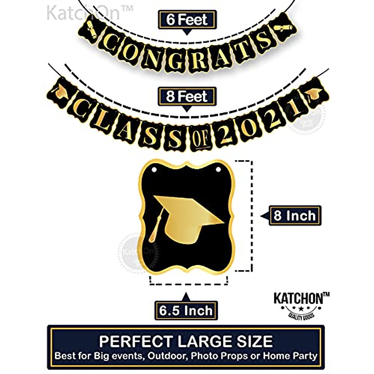 Large Congrats Class Of 2022 Banner for Class Of 2022 Party Decorations - No DIY | Pom Poms, Hanging Swirls with Class Of 2022 Backdrop | Class Of 2022 Decorations Banner for Graduation Party Supplies