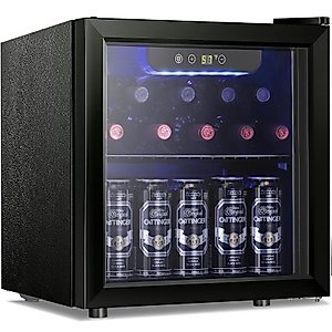Antarctic Star 12 Bottle Wine Cellar - Mini Beverage Fridge for Wine, 48 Can Small Wine Cooler for Home and Bar, Electronic Temperature Knob Control, 1.3 Cu. Ft.