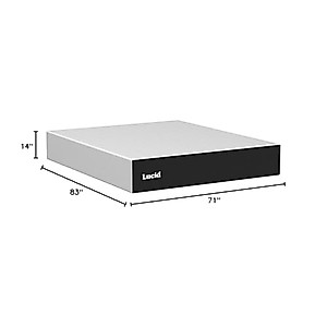 LUCID 14 Inch Memory Foam Mattress - Plush Feel - Memory Foam Infused with Bamboo Charcoal and Gel - Temperature Regulating - Pressure Relief - Breathable - Premium Support - California King Size
