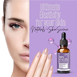 Lift And Firm - 30% Peptide Serum, Matrixyl 3000, Vitamin C & E + Hyaluronic Acid + Aloe Vera, Lifts, Firms & Tightens Skin + Pure Organic Anti-aging Serum (1 FL OZ)