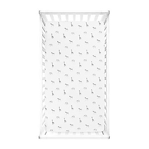 Lush Decor Baby Jungle Adventure Organic Cotton 2 Pack Fitted Crib Sheet, Gray, 52" L x 28" W + 9" Drop