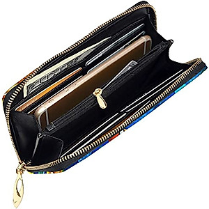 Fishes in Sea Tropical Leather Wallet Long Clutch Purse Fashion Wristlet Handbag