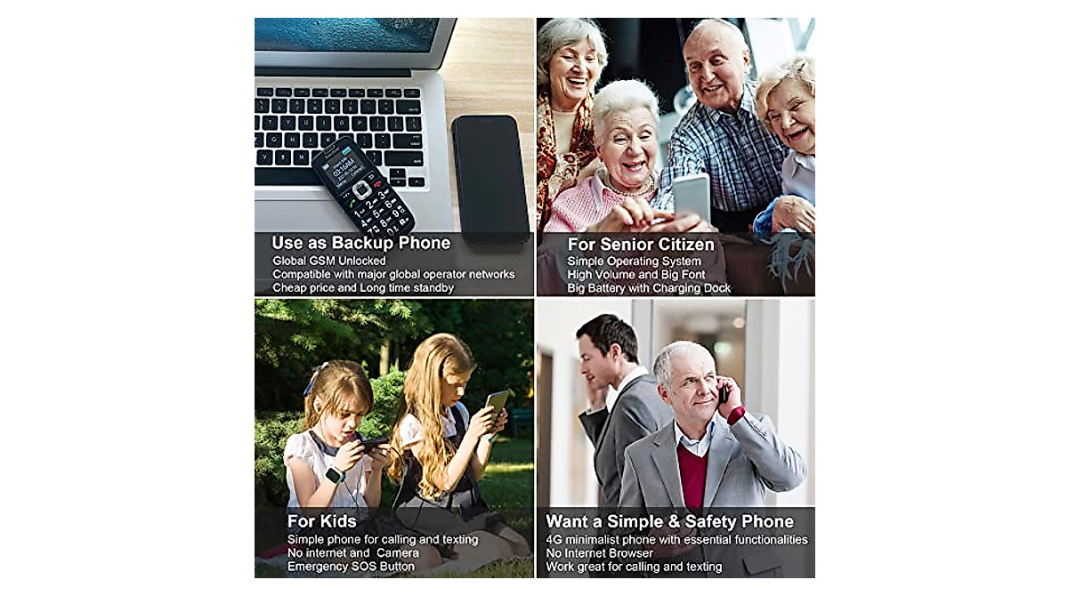 Easyfone Prime-A6 4G Unlocked Basic Phone with Big Buttons and Long Battery