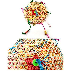 alfyng 4 Pack Bird Parrots Shredding Toys, Parakeet Chewing Foraging Shredder Toy, Bird Loofah Foraging Cage Hanging Toy for Parakeets, Cockatiels, Conures, Budgie, Lovebirds, African Grey Amazon